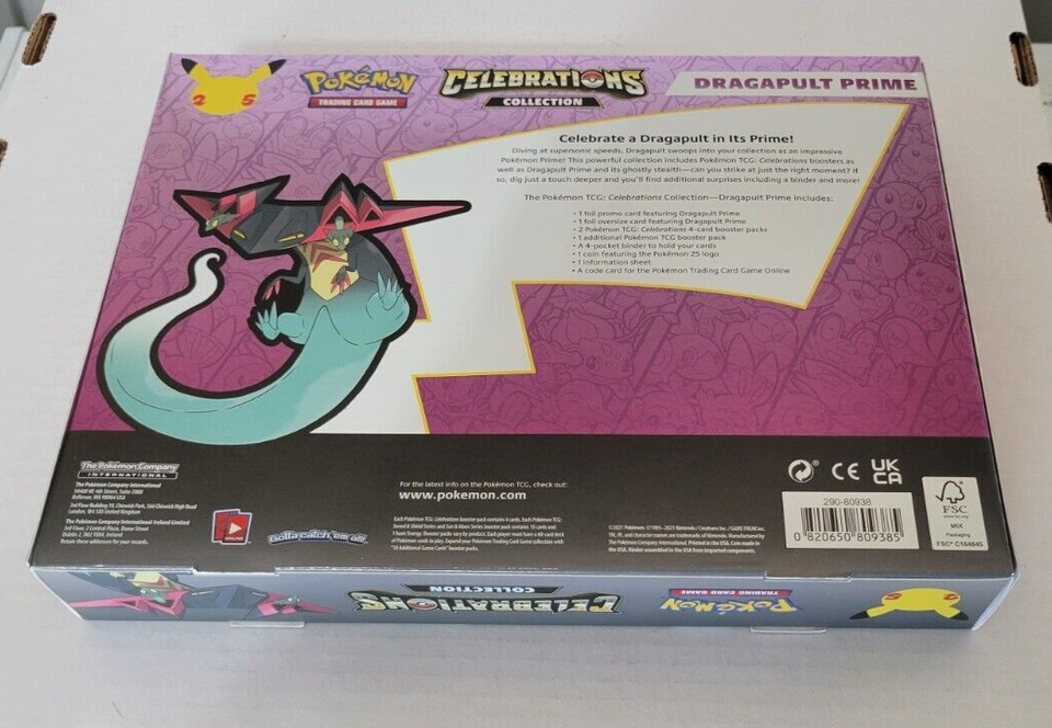 Pokémon TCG Celebrations Collection: Dragapult Prime Box 820650809385 ...