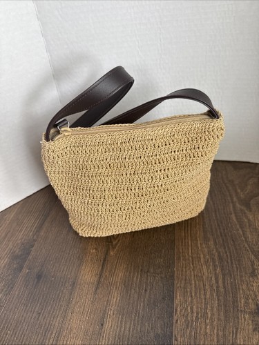 Liz Clairborne Purse Villager Crossbody Bag Woven Tote Brown Shoulder ...