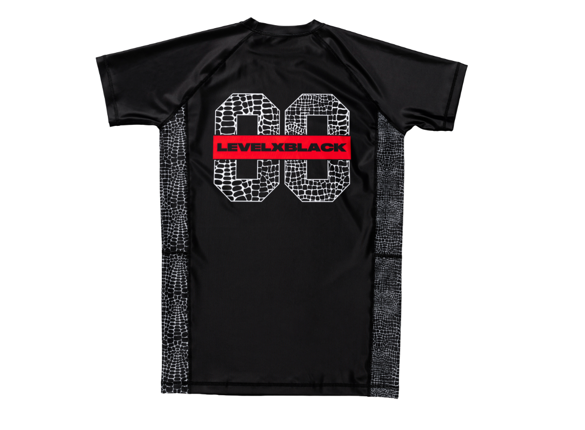 100% LEVEL X BLACK LXB GOTHIC SERPENT BLACK RASH GUARD BRAND NEW FREE ...