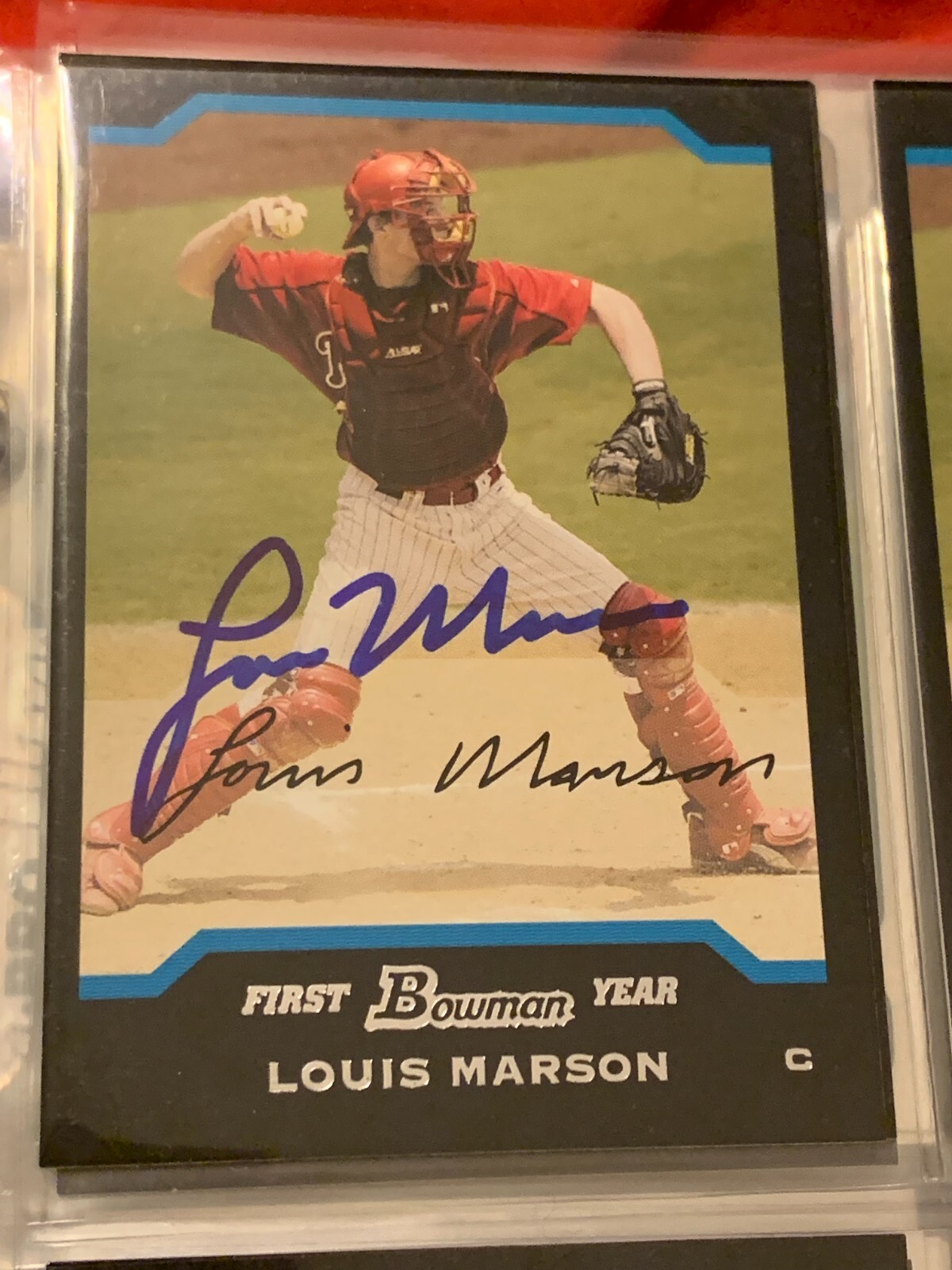 LOUIS MARSON AUTOGRAPHED SIGNED 2004 BOWMAN PHILADELPHIA PHILLIES COA ...
