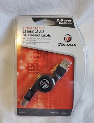 X 2 Targus USB 2.0 Retractable Hi-Speed Cable - ACC87US 92636224004| eBay