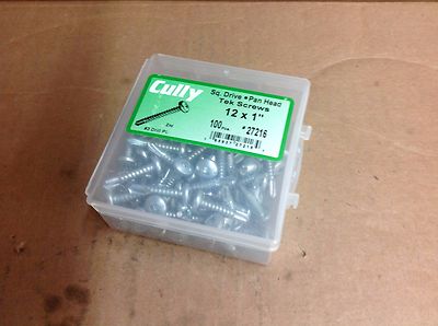 Cully CUL-27216 Tek Screws, 1in., Pan Head, Square, Steel, Thread Count ...