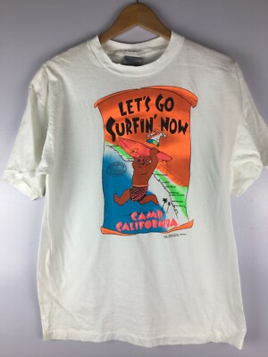 T-shirt BEACH BOYS Camp California Vintage Brockum Let's Go Surfin' Now ...