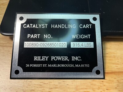 LARGE CUSTOM WORK ALUMINUM TRACTOR MACHINE DATA SERIAL NUMBER TAG PLATE ...