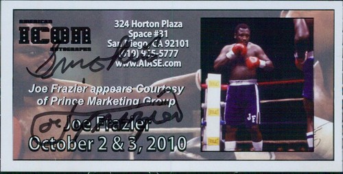 Joe Frazier Boxer Signed Autograph Appearance Ticket PSA Authenticated ...