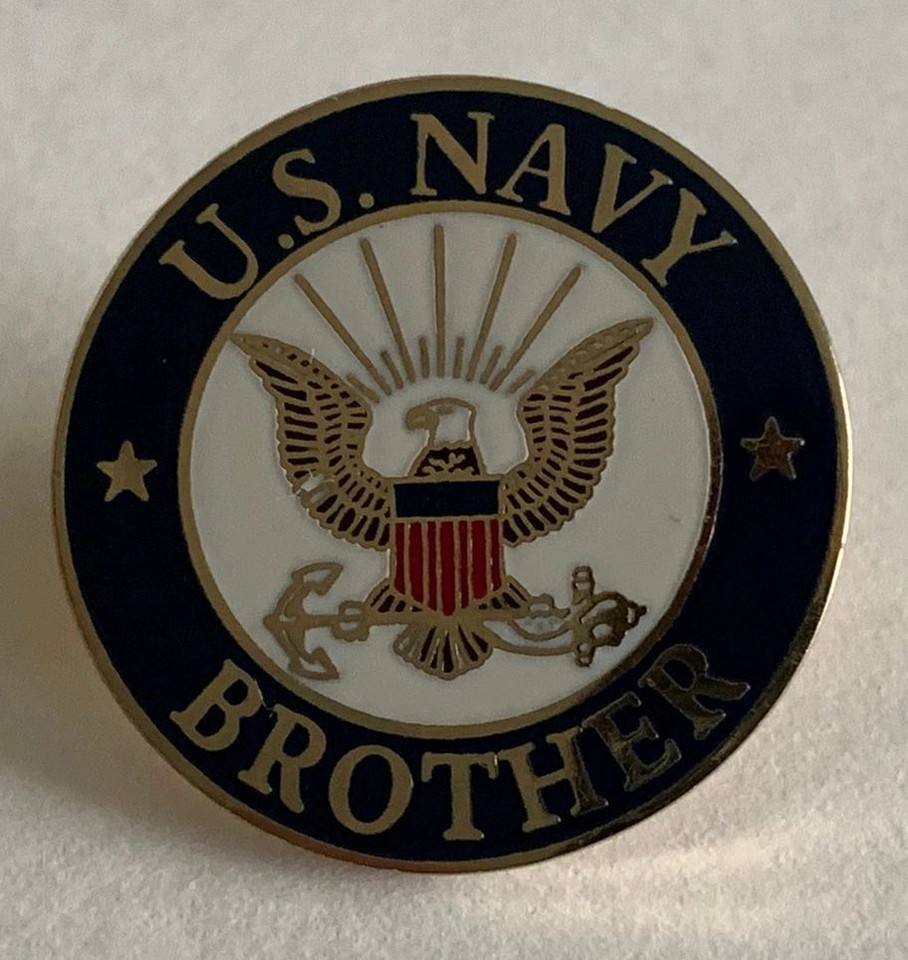 US Navy Brother USN LAPEL HAT PIN BADGE 1" -Gold Metal Licensed P62997 ...