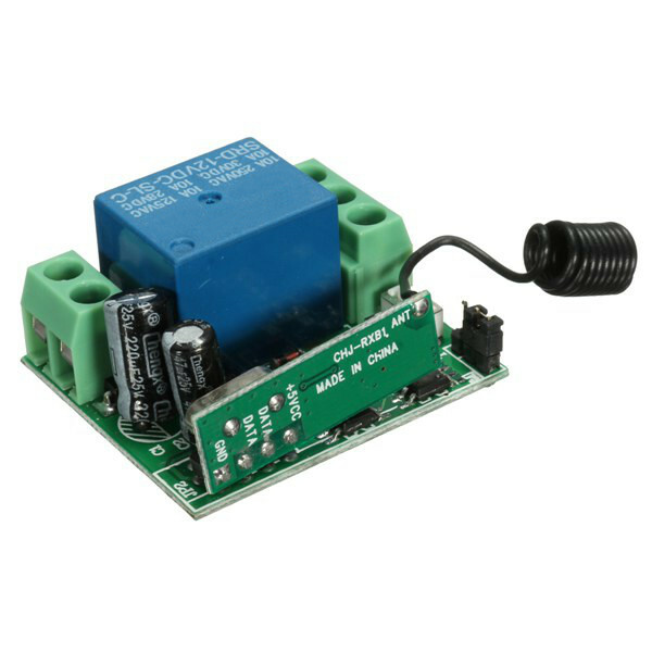 12V Wireless Remote Control Relay Switch 1CH Receiver Module +RF ...