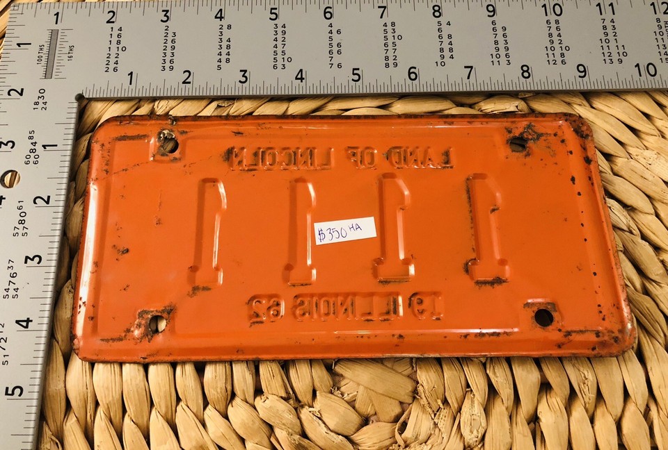 1962 Illinois MOTORCYCLE License Plate ALPCA Harley BMW Indian Norton ...