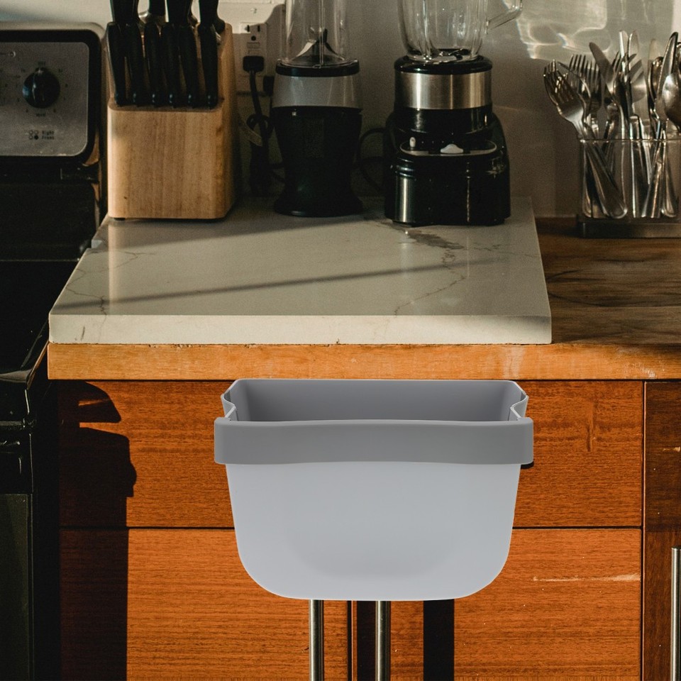 Wall-mounted Kitchen Trash Can Folding Waste Bin Foldable Hanging ...