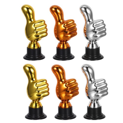 6 Pcs Employee Recognition Trophies Mini Thumb Trophy Plastic Kids | eBay