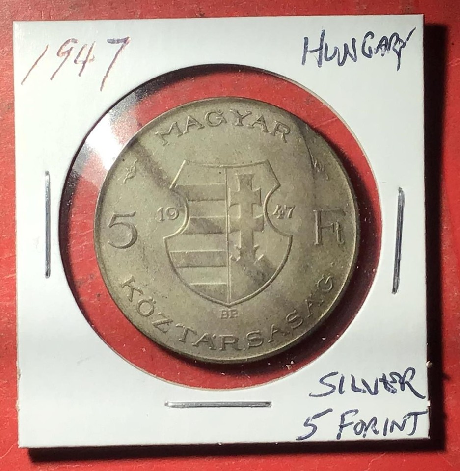 1947 Hungary SILVER 5 Forint! "Kossuth" Very Fine! Old Hungarian Coin! | eBay