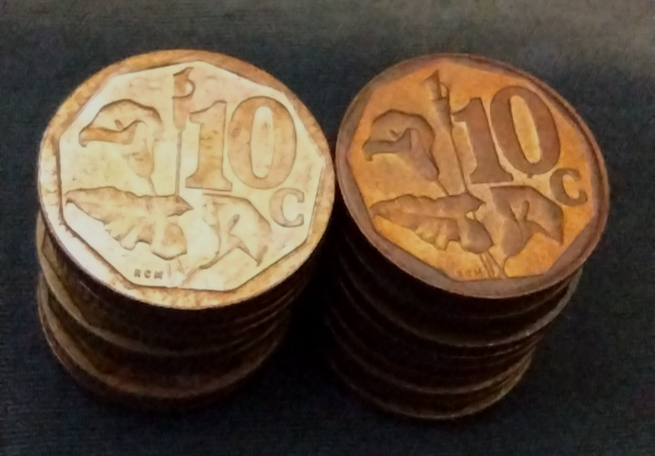 South Africa African Coins 45 Coin Lot 50, 20, 10, 5 Cent Coins ...