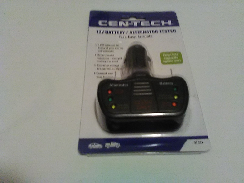 CEN-TECH 12V BATTERY & ALTERNATOR TESTER 12 VOLT CIGARETTE LIGHTER ...