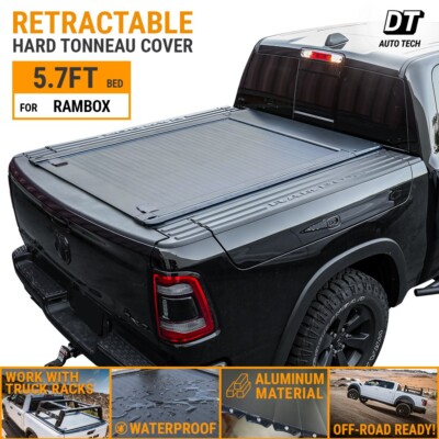 MR Retractable Hard Tonneau Cover Fit 2019-2025 RAM 1500 with Rambox 5 ...