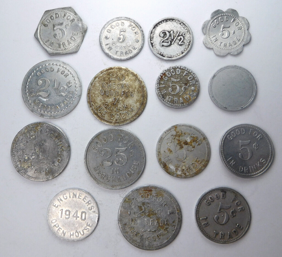 Lot of 15 Maverick Aluminum Good For Trade Tokens | eBay