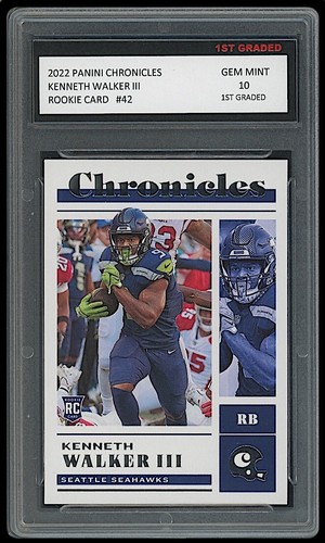 KENNETH WALKER III 2022 PANINI CHRONICLES 1ST GRADED 10 NFL ROOKIE CARD ...