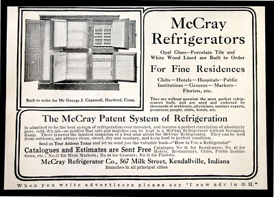 1907 McCray Refrigerator Old Antique Wooden Furniture Appliance Vtg ...