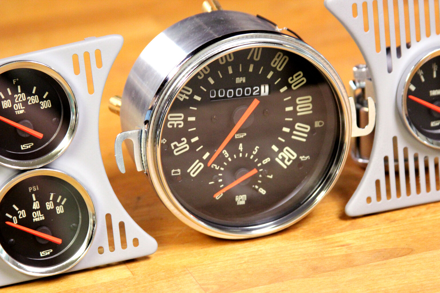 VW TYPE 1 BUG ISP RALLY GAUGE SET 120MPH SPEEDO w/8K TACH OIL PRESSURE ...