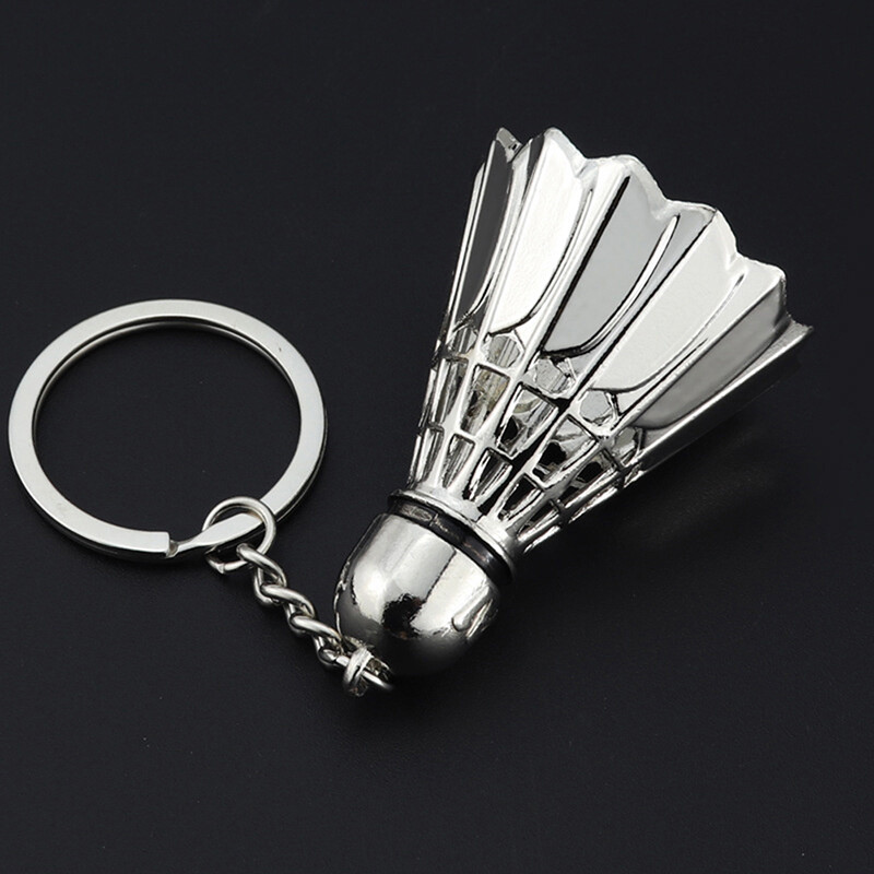 Metal Badminton Keychain Simulation 3D Badminton Pendant Gymnasium ...