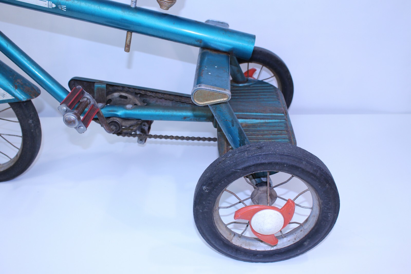 VTG AMF Junior Trike Atomic Age MCM Teal Toy Steel Rocket Prototype ...