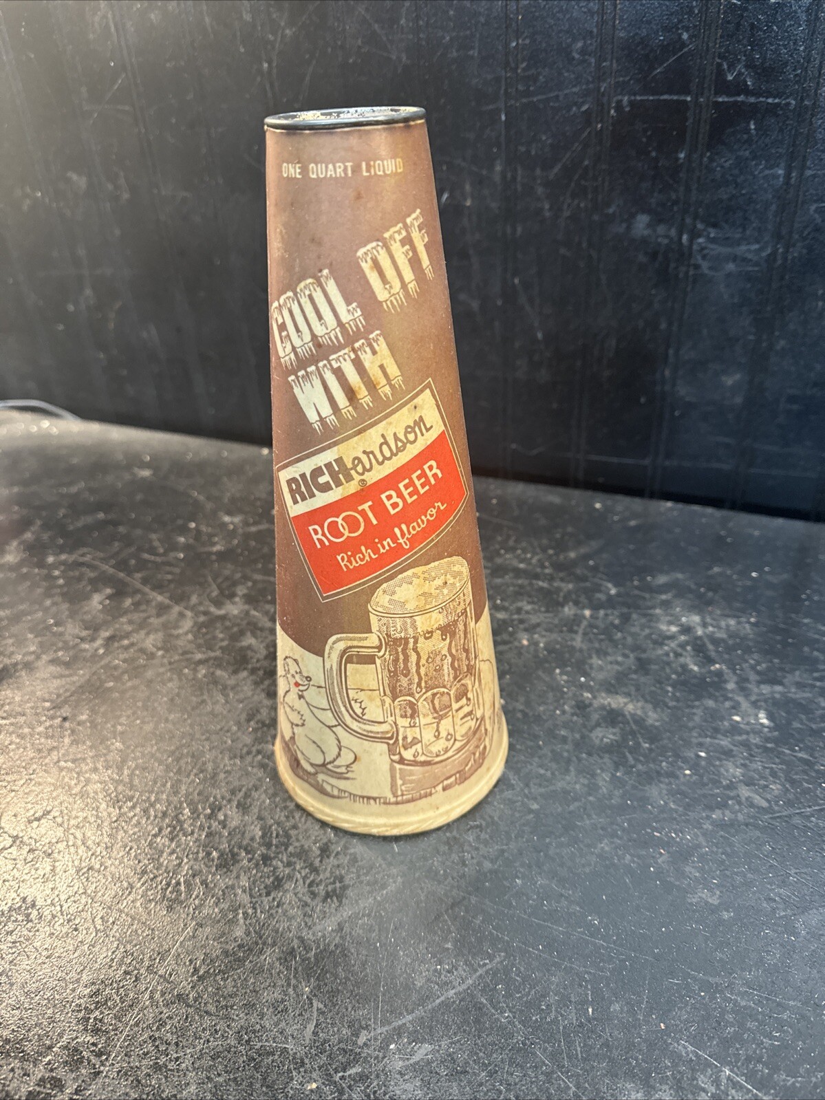 Richardson Root Beer Cone Shape Quart Container | eBay