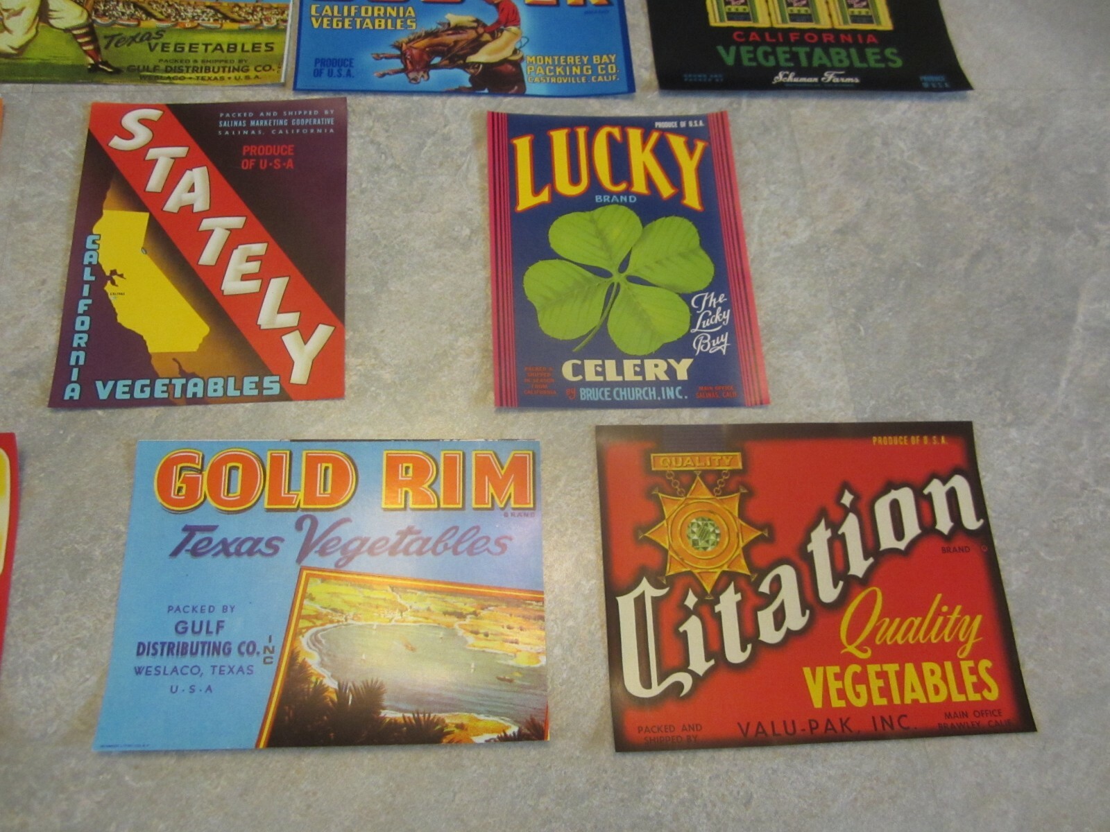 Lot of 115 Old Vintage 1940's-1950's VEGETABLE Crate LABELS - 23 ...