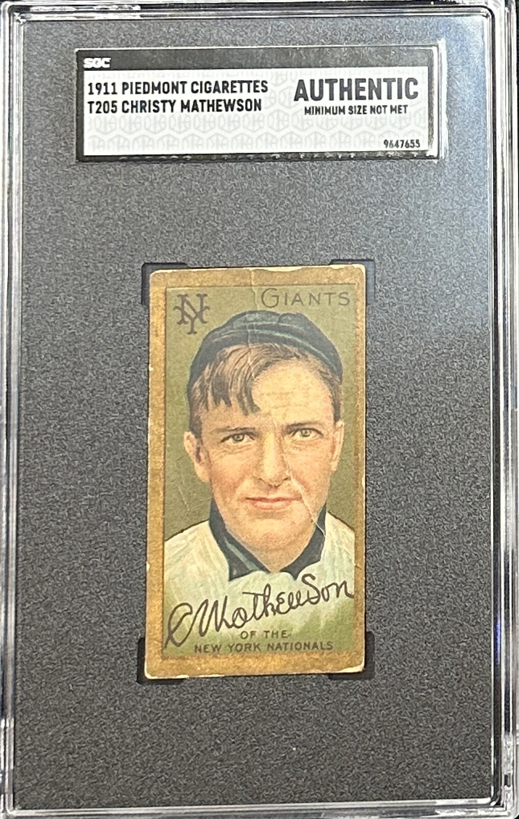 1911 T205 Tobacco Baseball Card CHRISTY MATHEWSON HOF New York SGC A | eBay