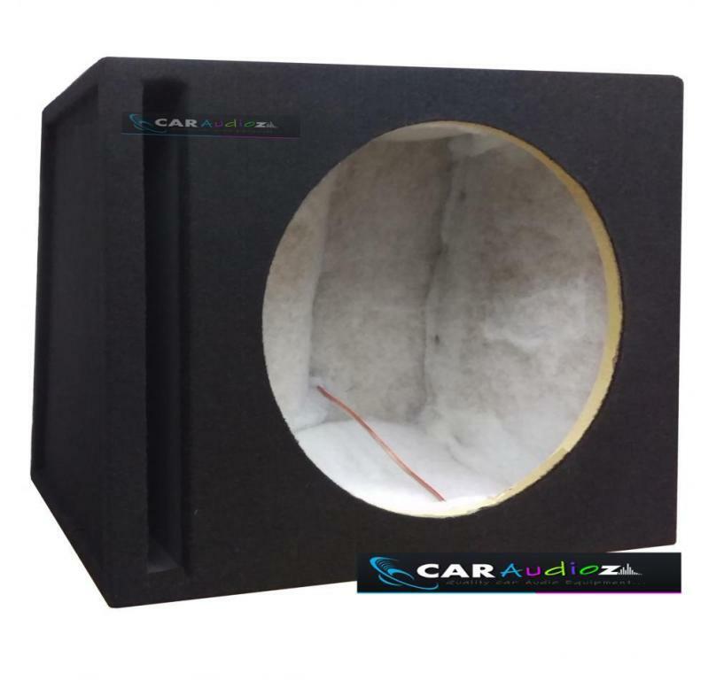 15" Inch 38cm Single Ported Black Carpeted Car Sub woofer MDF Box Bass ...