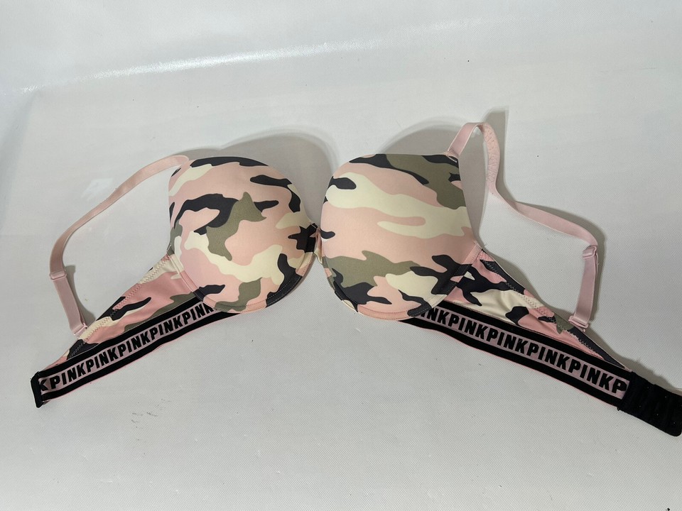 Victorias Secret PINK 36DD Wear Everywhere Push Up Pink Camo Bra | eBay