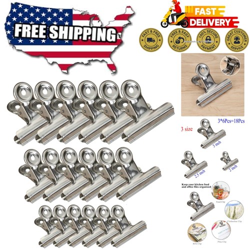Stainless Steel Bag Clips Set – 18 Heavy Duty Clips for Food ...