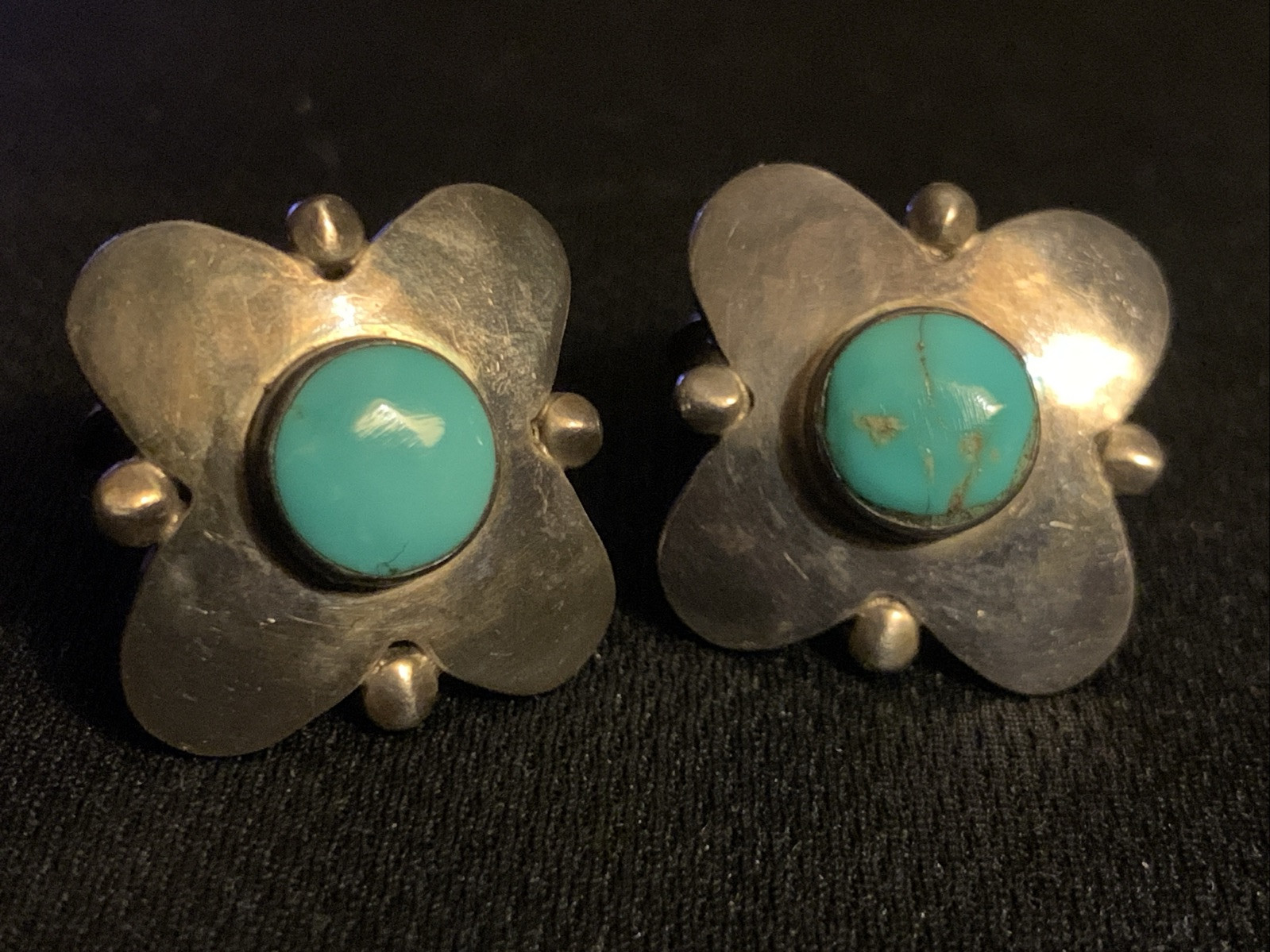 Emelia Castillo Sterling Silver Turquoise Clip Earri… - Gem