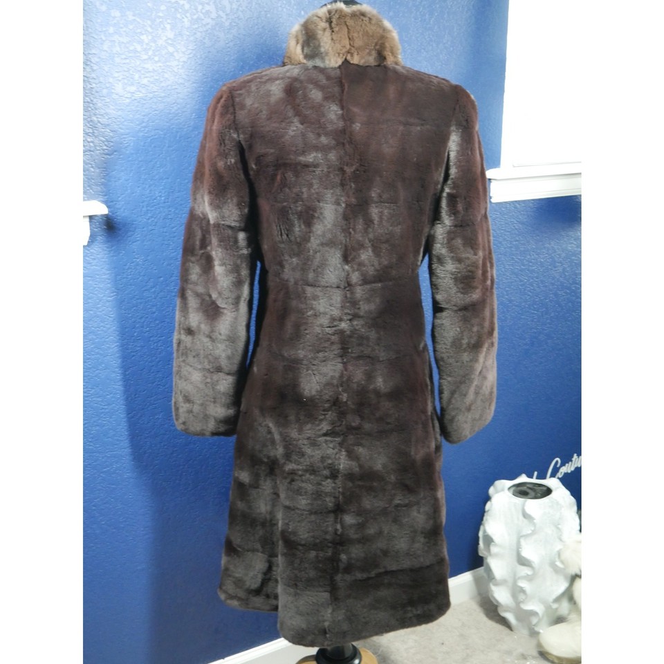 Designer Birger Christensen Sheared Mink & Chinchilla Reversible Fur ...