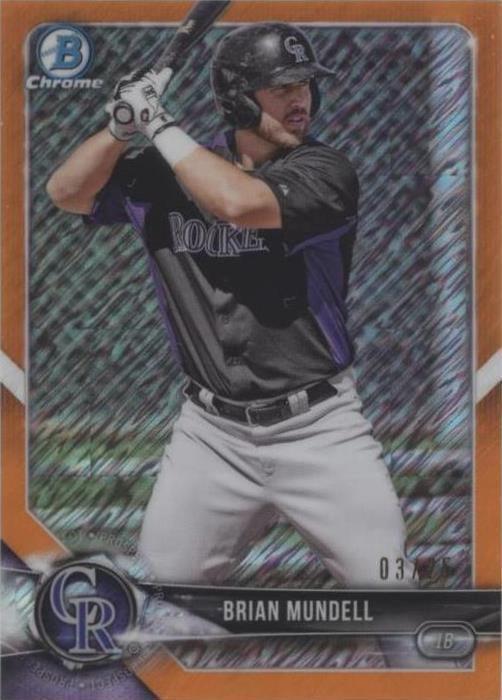 2018 Bowman Chrome - Prospects Brian Mundell #BCP162 Orange Shimmer ...