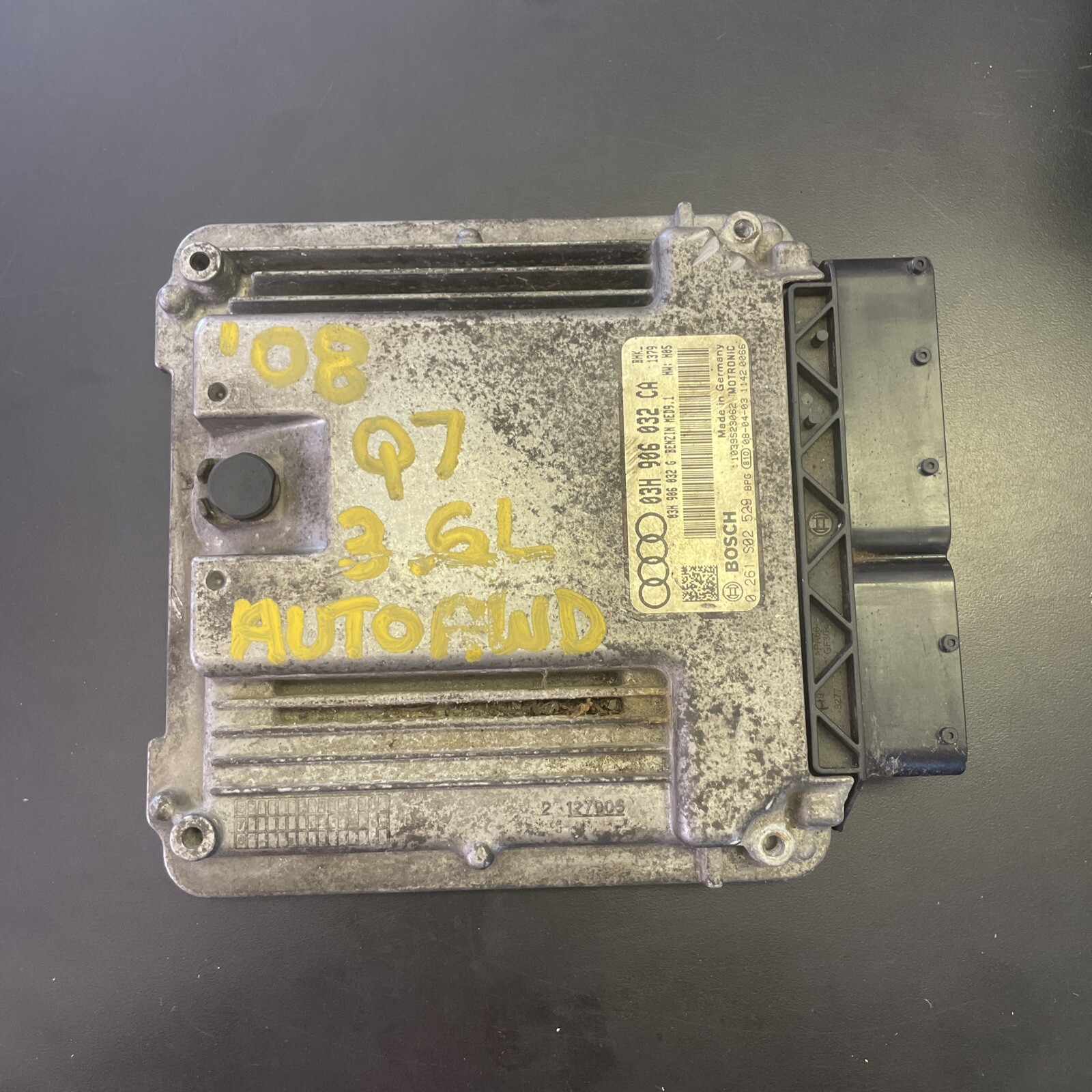 2008 AUDI Q7 3.6L V6 ENGINE COMPUTER MODULE 03H 906 032 CA ECU ECM PCM ...