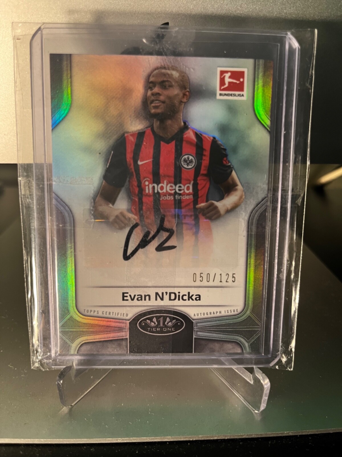2020/21 Topps Tier One Bundesliga Auto Card Evan NDicka /125 Eintracht ...