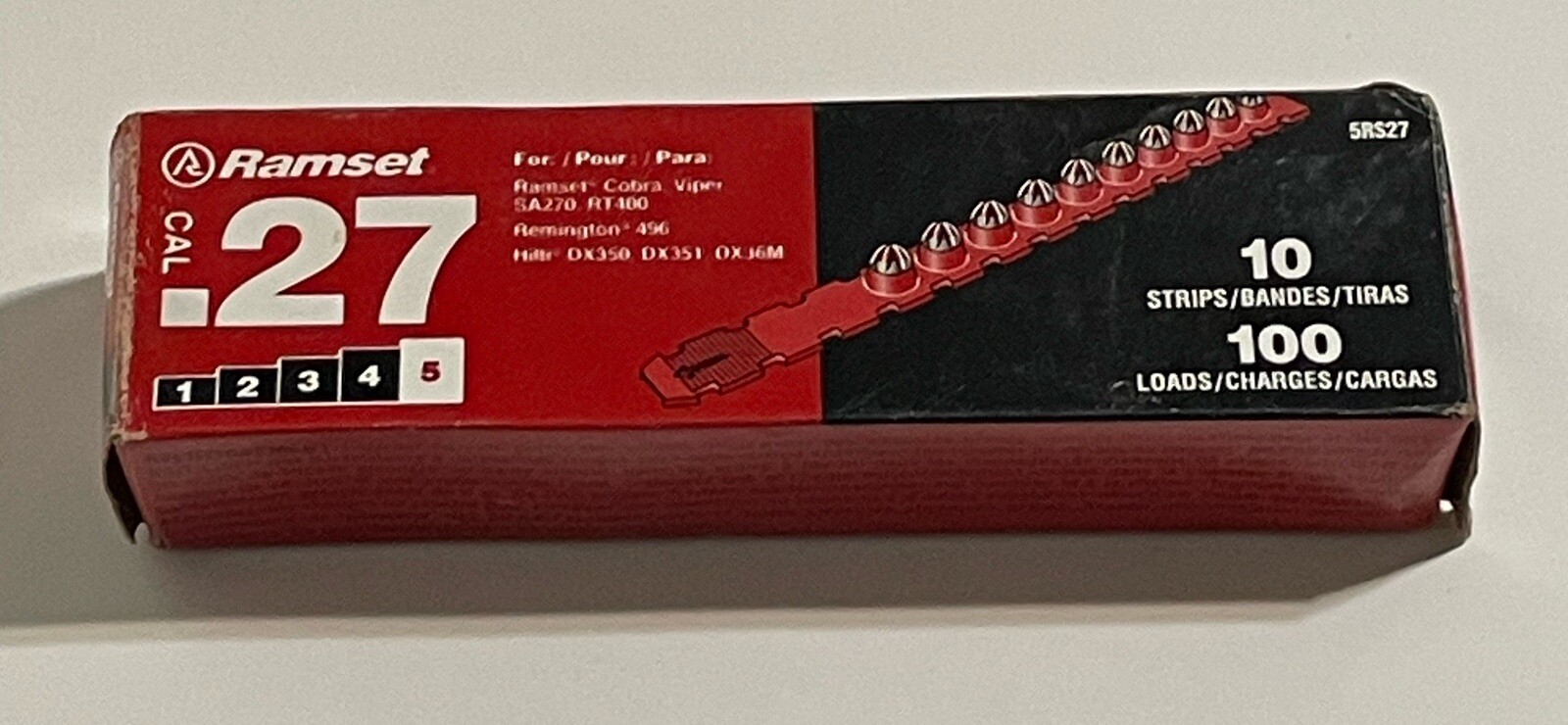 Ramset Red Head 5RS27 Red Powder Level 5 Strip .27 cal. load (10 - 100 ...