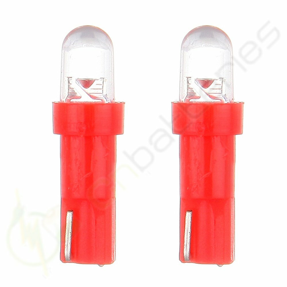 10x T5 74 Twist-in Dashboard Cluster Gauge Red Light LED Bulb PC74 ...