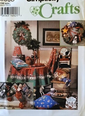 8806 UNCUT Vtg Simplicity Pattern Christmas Ornaments Stocking Pillow ...