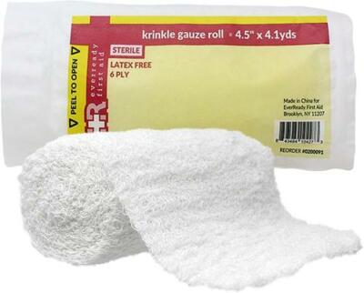Ever Ready Sterile Krinkle Kerlix Type 4 1/2" x 4.1 Yds 6 PLY Bandage ...