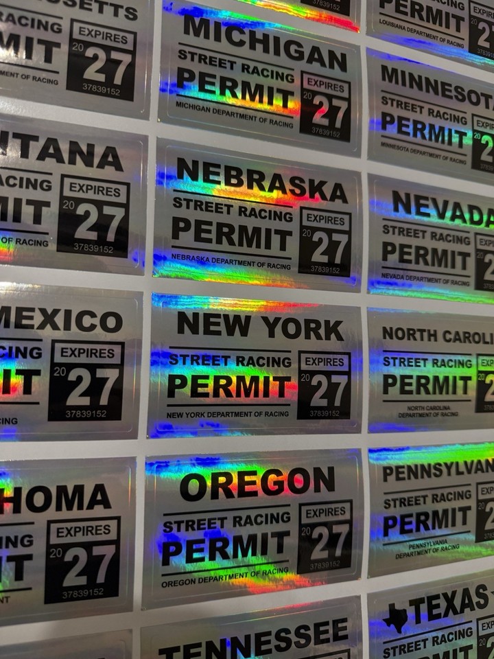 2027! Street Racing Permit Car Window Sticker Drag Racing Stickers ...