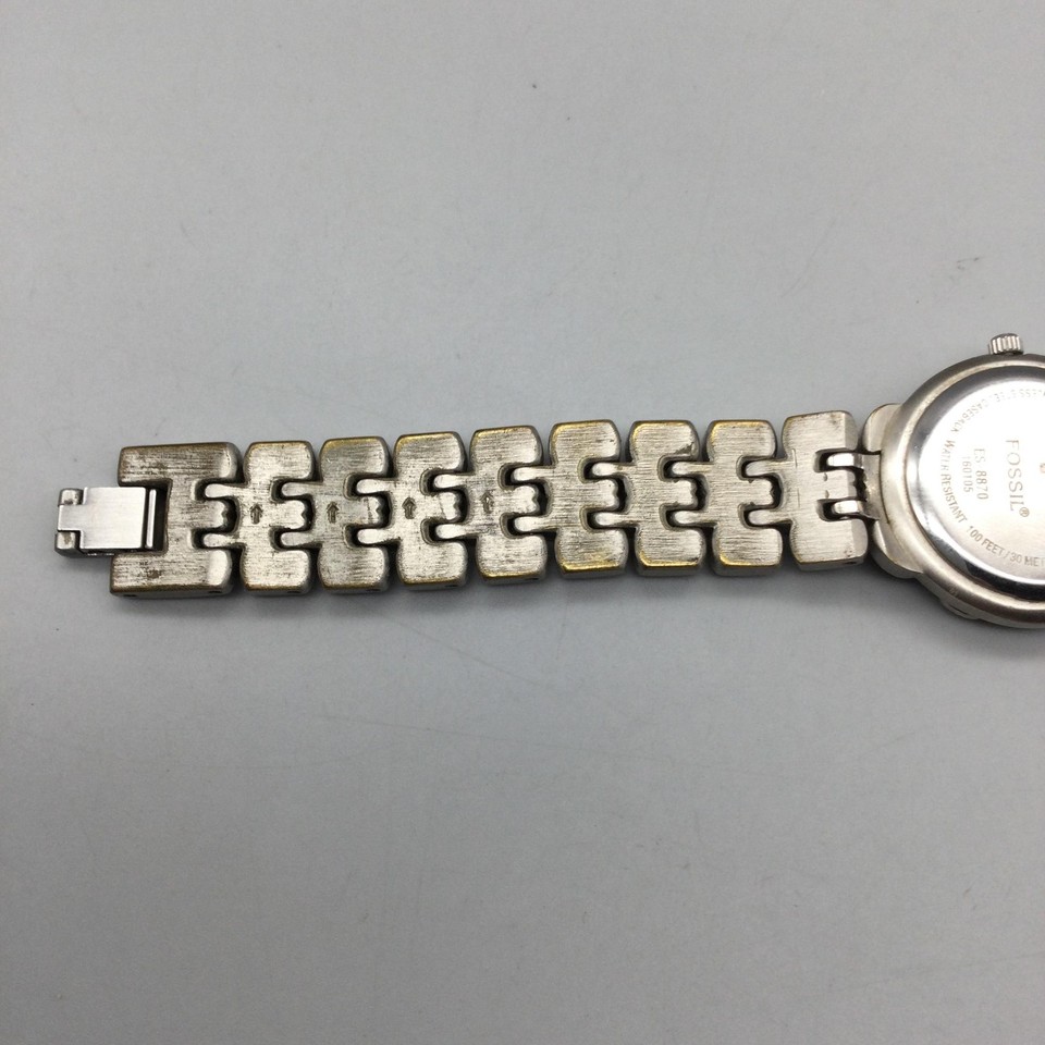 Fossil F2 Watch Womens 25mm Silver Tone Blue Dial Date ES-8870 New ...