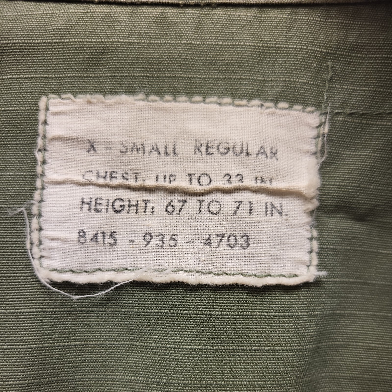 NOS Jungle Fatigue Shirt, Size Small / Long, US Army, Vietnam War, T-3 ...