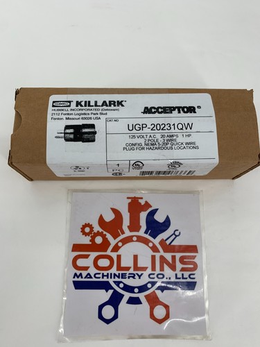 NEW Hubbell Killark UGP-20231QW Acceptor Explosionproof Plug 125V 20A ...