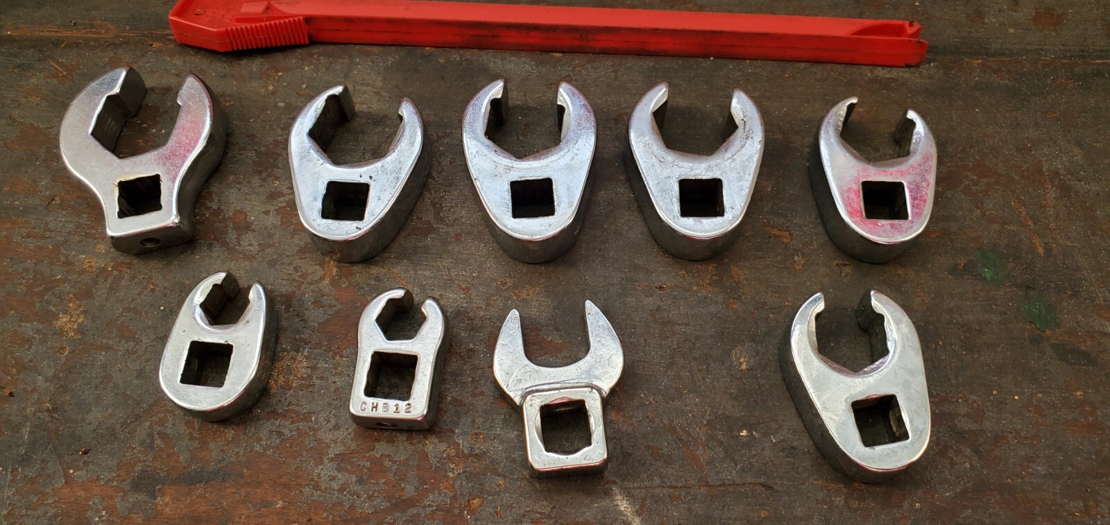 Snapon Tools 3/8 7pc Flare Nut Crow Foot Set SAE Lot of 9 Crows Feet ...