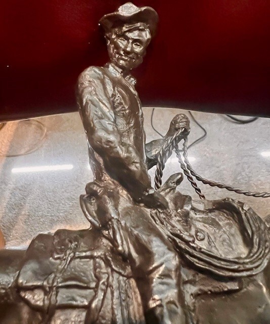 Vintage Signed CM Russell Bronze Statue, "Will Rogers" | eBay