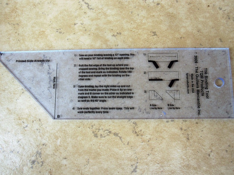 Binding Tool / TQM Products for 2.5" Quilt Binding/Includes ...