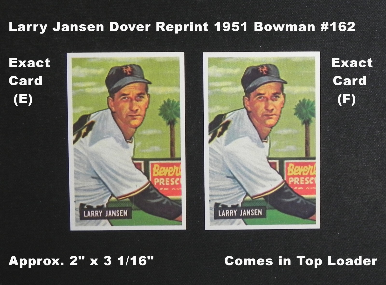 LARRY JANSEN Dover Reprint of 1951 Bowman Card #162 _ Card (E) on the ...