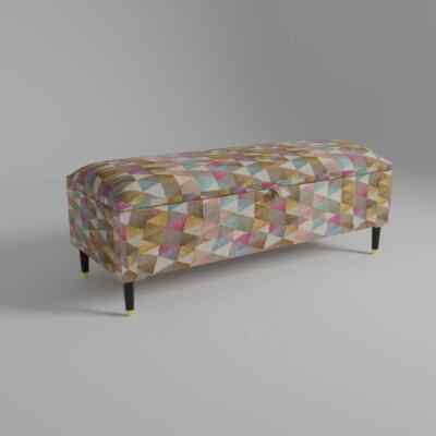 Tri Geometric Pattern Storage Footstool Pouffe | Coffee Table | eBay UK