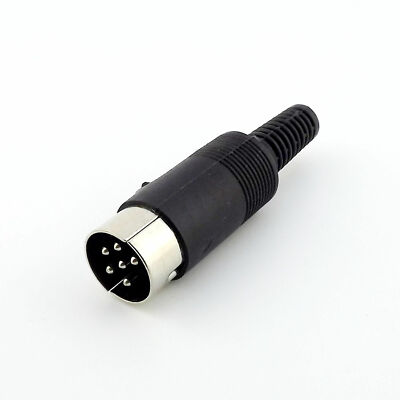 5pcs DIN Plug Male Plug Cable Connector 6 Pin With Plastic Handle | eBay