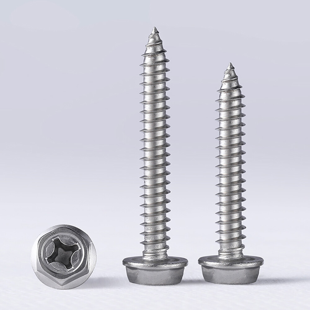 M3 M4 M5 M6 Flange Hex Head Phillips Bolt Self Tapping Screws Stainless ...
